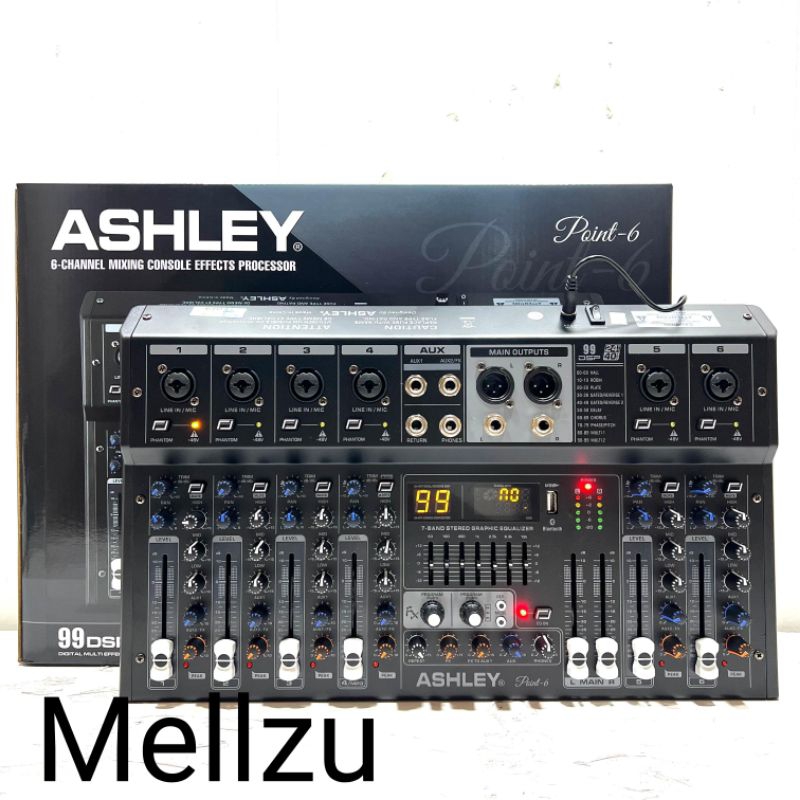 Jual Mixer Ashley Point 6 Original 6 Channel Bluetooth - PC Soundcard | Shopee Indonesia