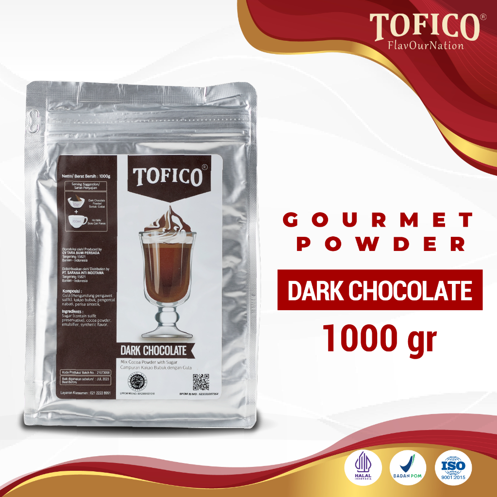 Jual Powder Dark Chocolate Tofico / Bubuk Rasa Dark Chocolate Premium ...
