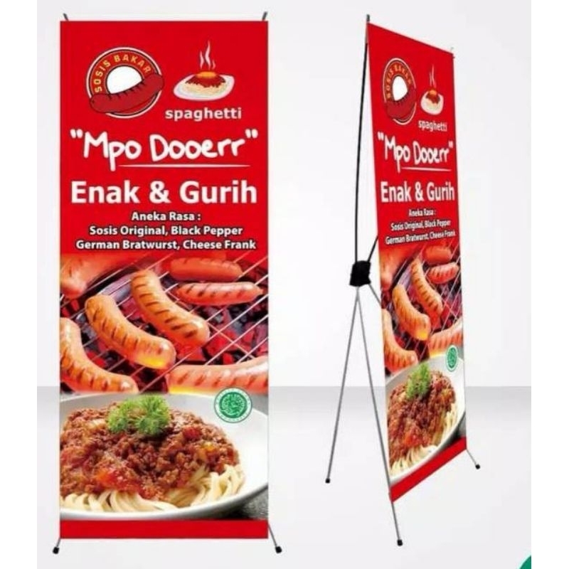 Jual Cetak X Banner Custom Stand Benner + Tiang Besi Sepaket | Shopee ...