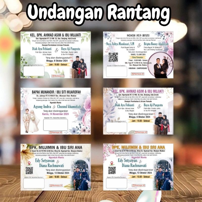 Jual Undangan Rantang Custom foto-undangan besek-undangan box nasi ...