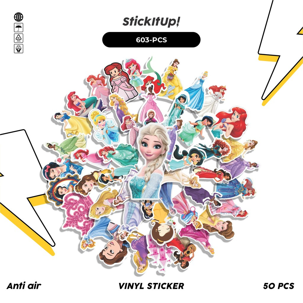 Jual COD 100 Pcs Stiker Pack Disney Princess / Putri Lucu Aesthetic ...