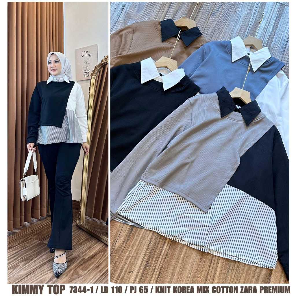 Jual ATASAN KNIT KIMMY MODEL KOREA LENGAN PANJANG | Shopee Indonesia