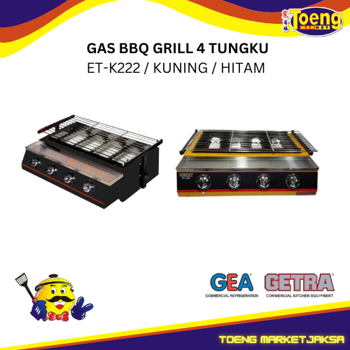 Jual KOMPOR GAS BBQ GRILL 4 TUNGKU ET-K222 GETRA | Shopee Indonesia