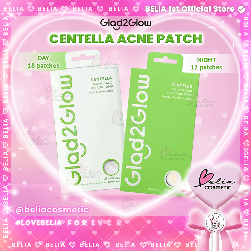 Jual BELIA GLAD2GLOW Centella Salicylic Acid Spot Acne Patch | Day ...