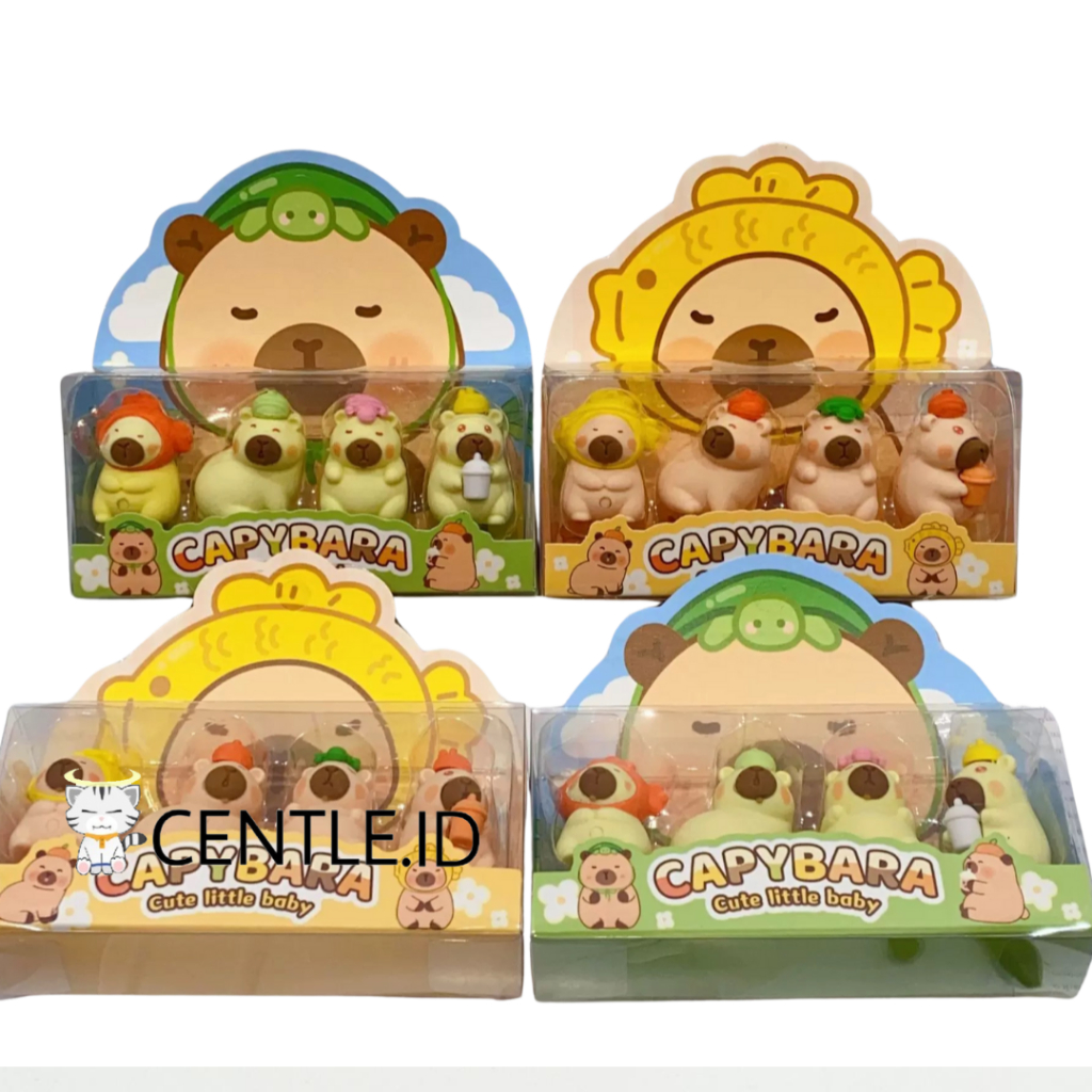 Jual PENGHAPUS KARAKTER MINIATUR CAPYBARA 1 SET ISI 4 / PENGHAPUS ...