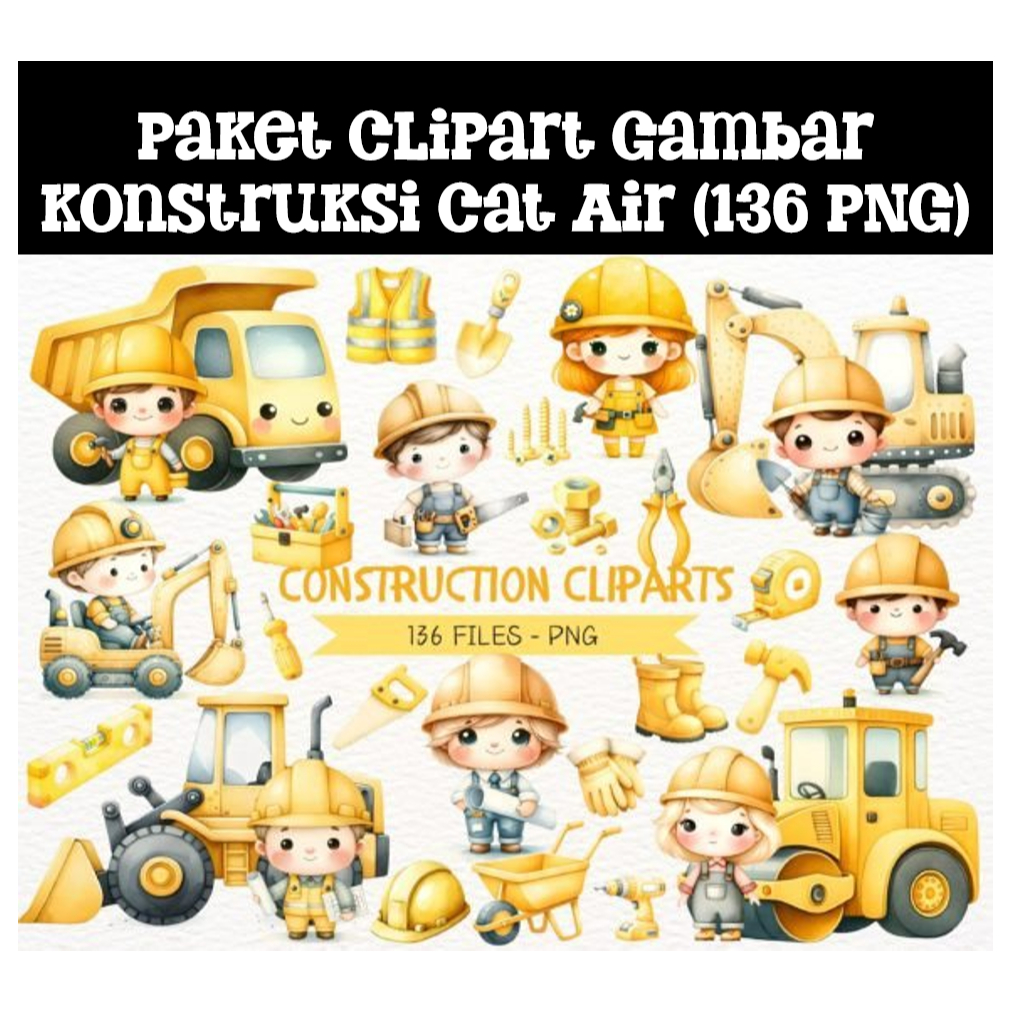 Jual Paket Clipart Gambar Konstruksi Cat Air (136 PNG) | Shopee Indonesia