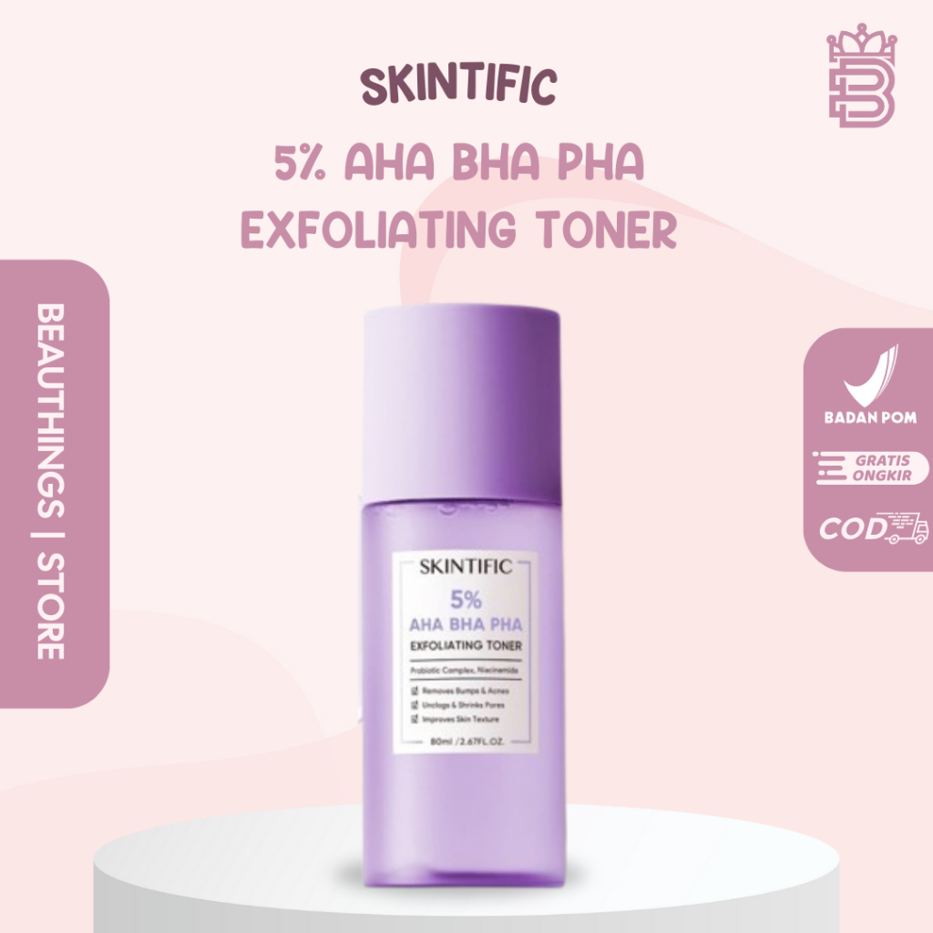 Jual SKINTIFIC 5% AHA BHA PHA Exfoliating Toner Eksfoliasi Glow and Smooth Skin with Niacinamide ...