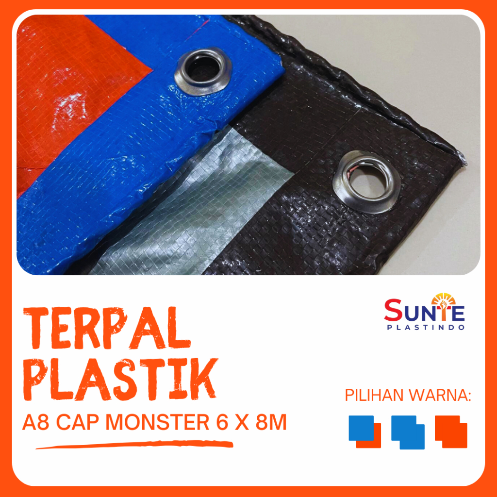 Jual TERPAL PLASTIK A8 CAP MONSTER UKURAN 6m x 8m | Shopee Indonesia