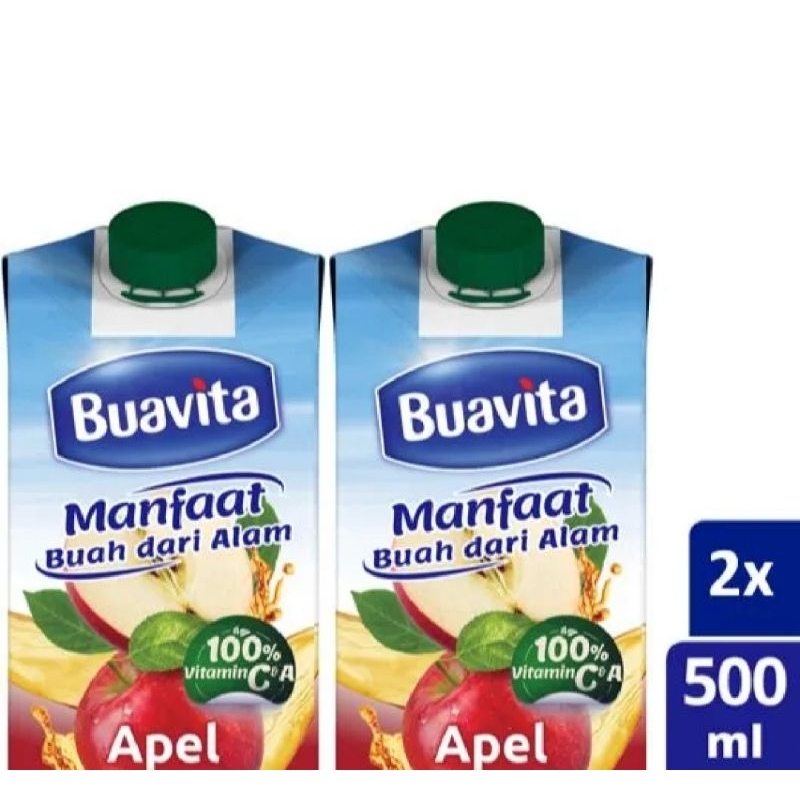 Jual [Paket Isi 2] Buavita Jus Buah Asli Apel 500 ml | Shopee Indonesia
