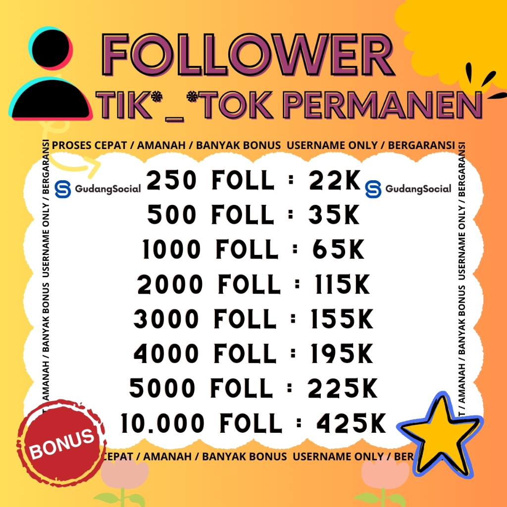 Jual promo Followers TIK**TOK Permanen TT High Quality Follower ...