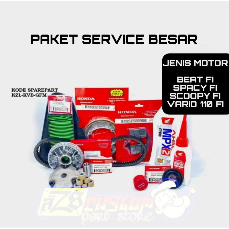 Jual PAKET SERVICE BESAR MPX 2 & SPX 2 SET AHM GEAR, KAMPAS REM BEAT FI ...