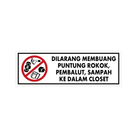 Jual STIKER DILARANG MEMBUANG PUNTUNG ROKOK/PEMBALUT/SAMPAH KE DALAM ...