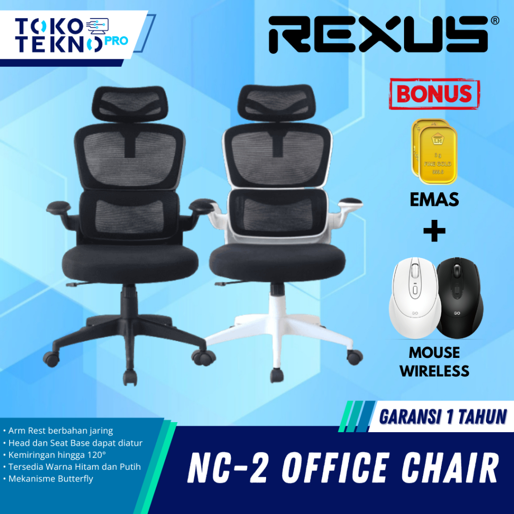 Jual Rexus NC2 / NC-2 Office Chair Kursi Kantor Ergonomic | Shopee ...