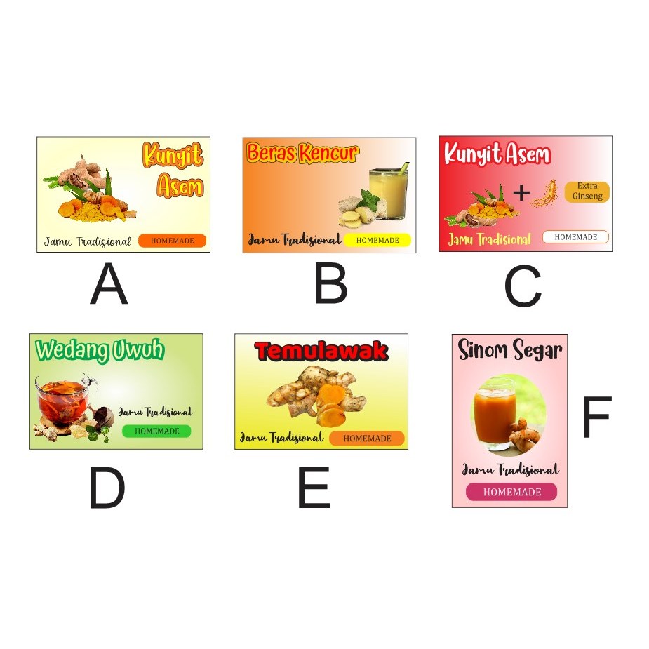 Jual sticker minuman/ sticker jamu/ sticker kunyit asam/ stiker sinom ...