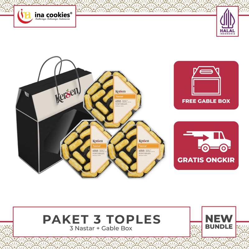 Jual PAKET 3 TOPLES + FREE HAMPERS KERSEN COOKIES KUE KERING PREMIUM ...