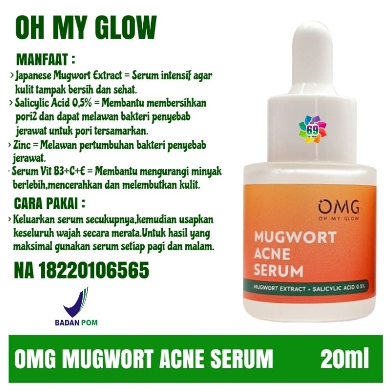 Jual OMG Oh My Glow Mugwort Acne Serum BPOM 20ml (Satuan) | Shopee Indonesia