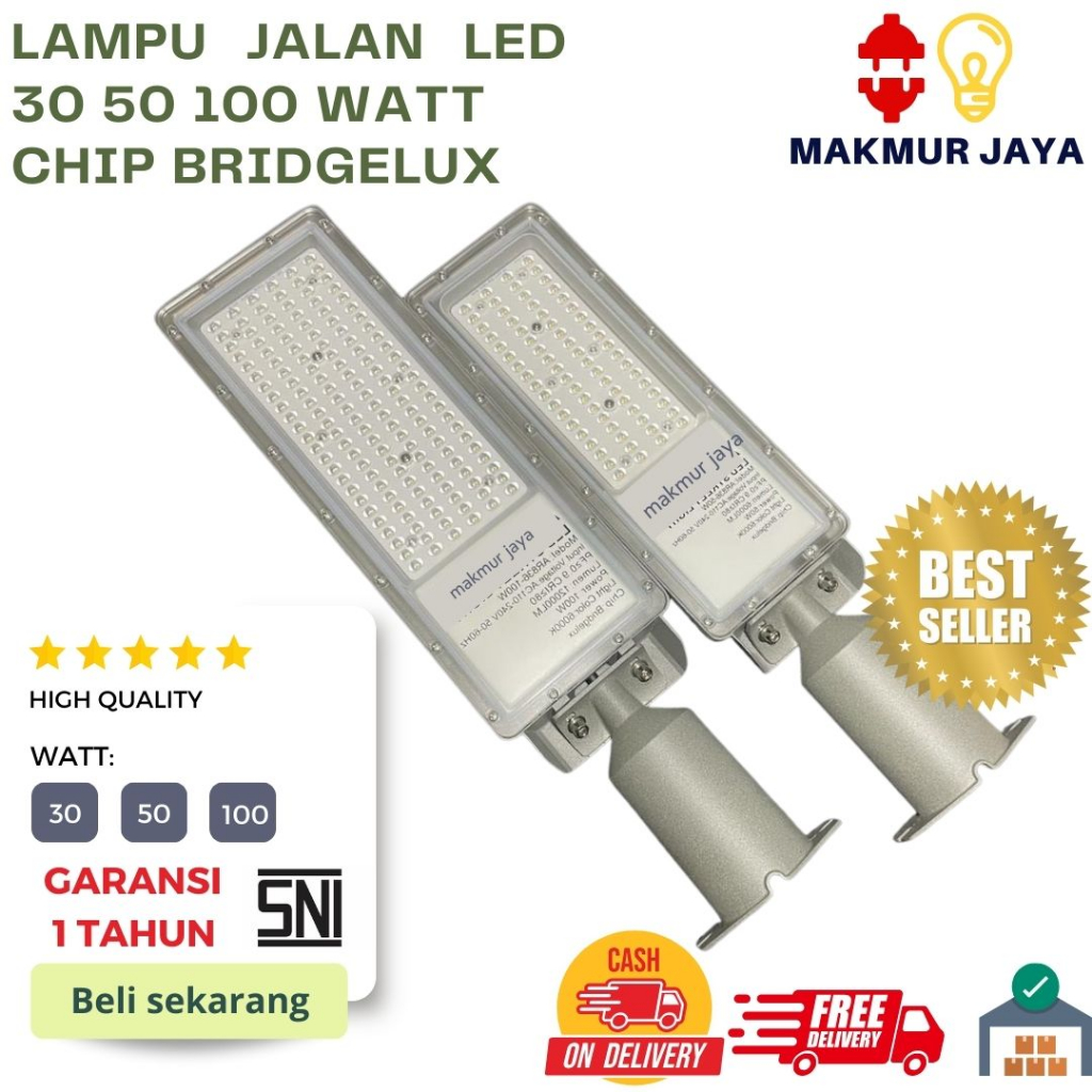 Jual LAMPU JALAN PJU LED 30W 50W 100W 150W 200W WATT LAMPU JALAN LED STREET LIGHT OUTDOOR SMD ...