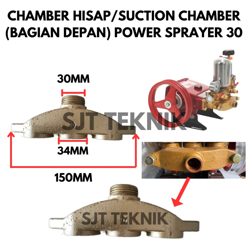 Jual Suction chamber kuningan power sprayer 30 deksel hisap kuningan ...