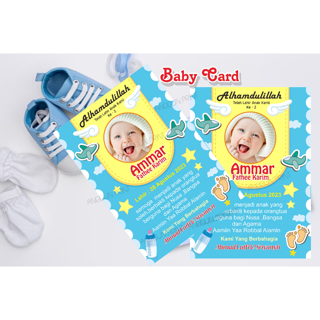 Jual samir berkat -bio baby Undangan Aqiqoh / kartu ucapan Bayi / Baby ...