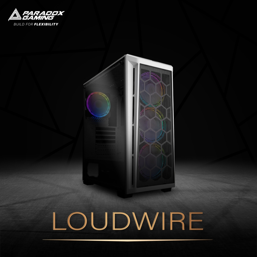 Jual CASSING PARADOX GAMING LOUDWIRE | MESH | WHITE | ATX | 4X ARGB FAN ...