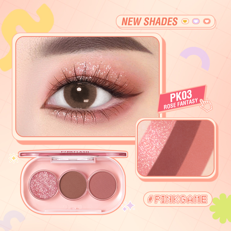 Jual PINKFLASH 3 PAN EYESHADOW PF-E23 /3 Shades Eyeshadow Palette ...