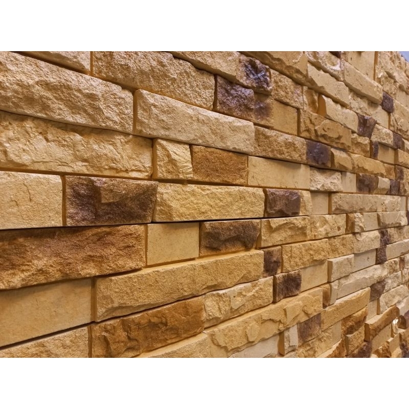 Jual Ys 023 Cream/Batu alam cetak/batu alam tempel/stone vener | Shopee ...