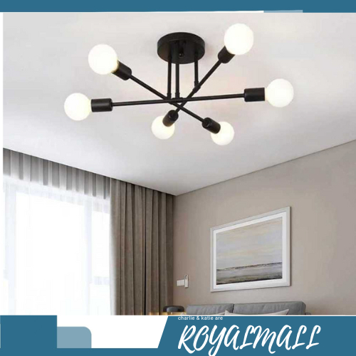 Jual Fitting Lampu Plafon LED Minimalis Cabang 6 E27 260V / Fitting ...