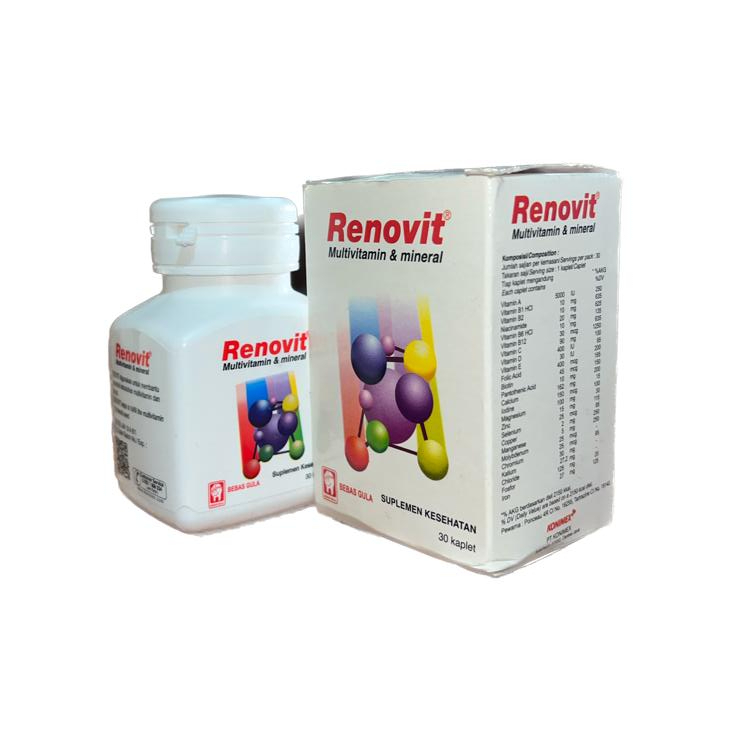 Jual Renovit Multivitamin & Mineral 30 Kaplet (ORIGINAL) | Shopee Indonesia