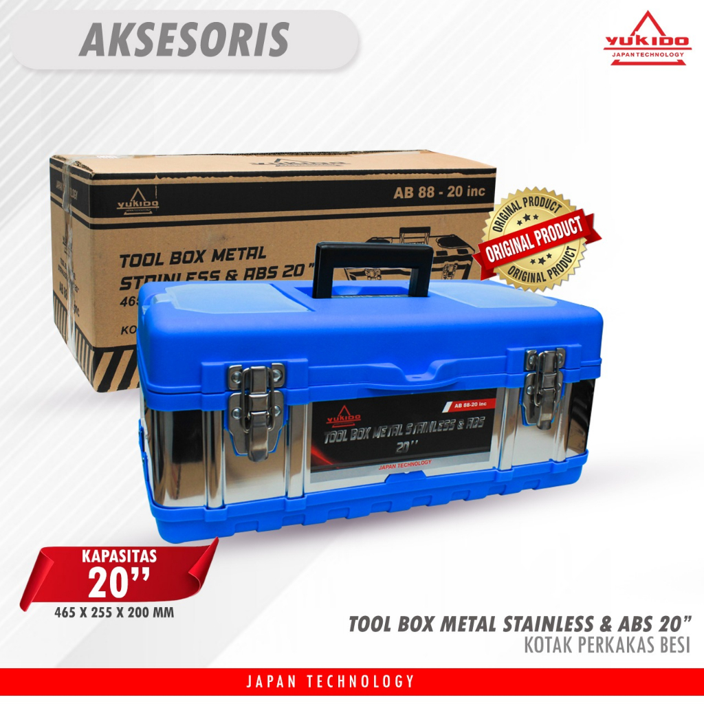 Jual SS Tool Box Besar 20'' Bahan AWET & Tahan lama Toolbox Kotak ...
