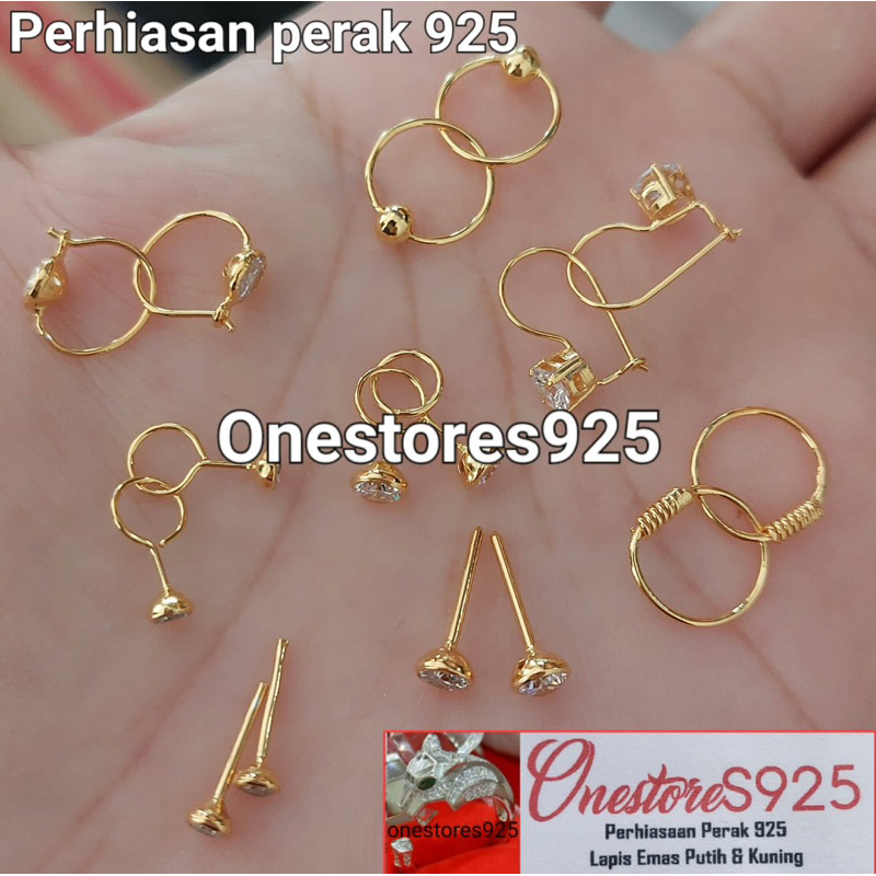 Jual ANTING BAYI MODEL MODEL PERAK ASLI 925 LAPIS EMAS KUNING | Shopee Indonesia