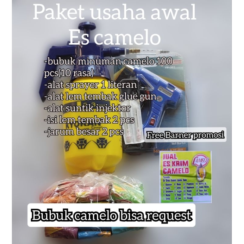 Jual (Gratis barner promosi)Paket lengkap usaha awal minuman es camelo ...