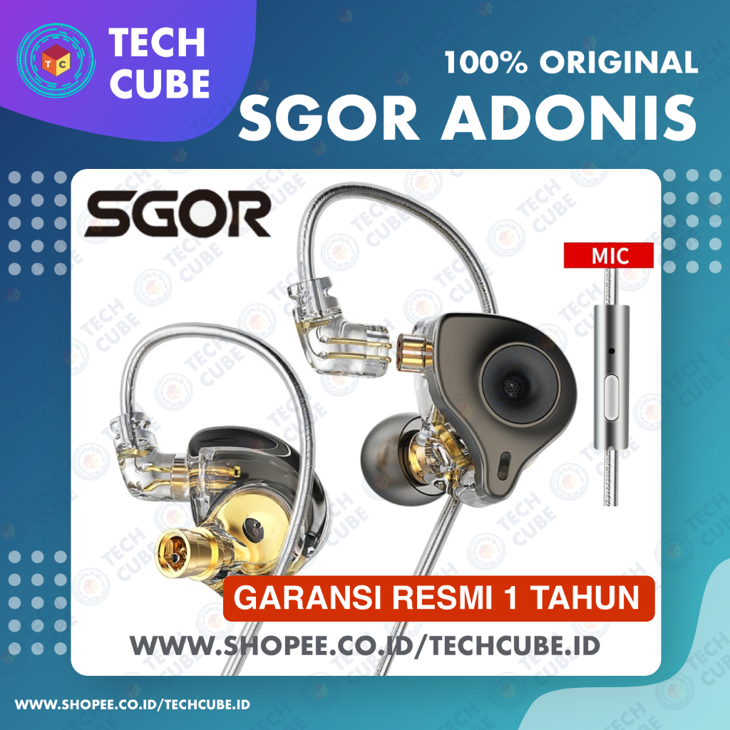 Jual SGOR ADONIS with Mic In Ear Hybrid Dual Driver Earphone Headset ...