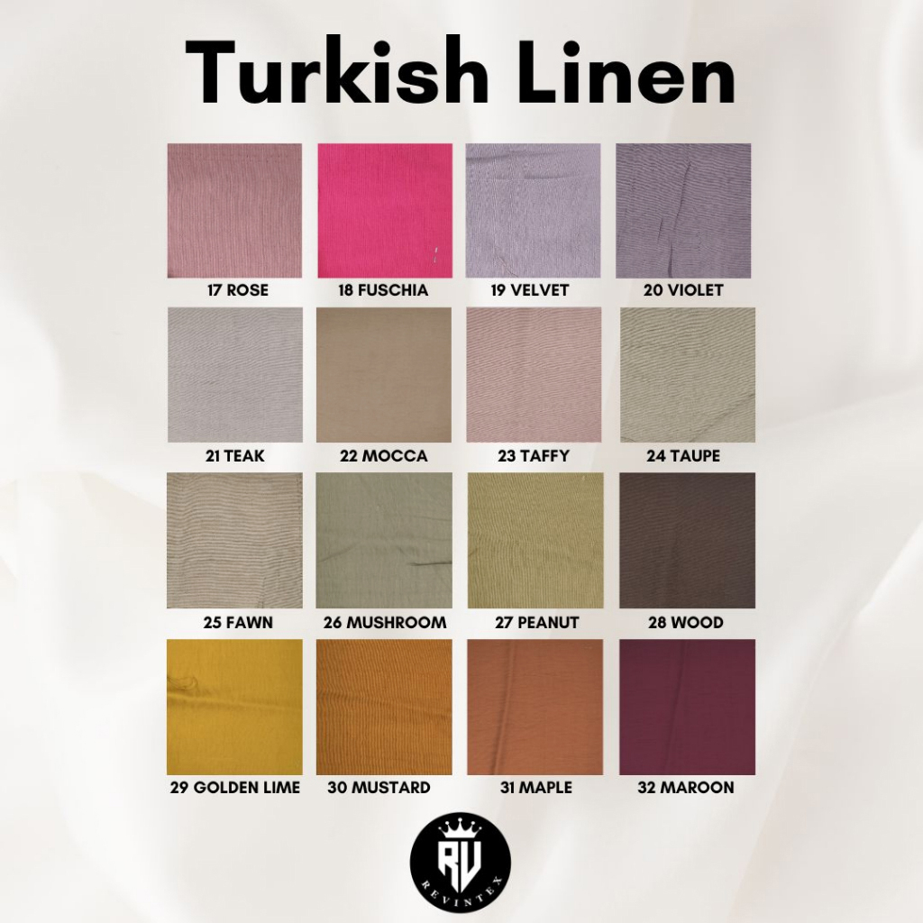 Jual Kain Turkish Linen IMPORT PREMIUM Grade A (katalog warna 17-32 ...