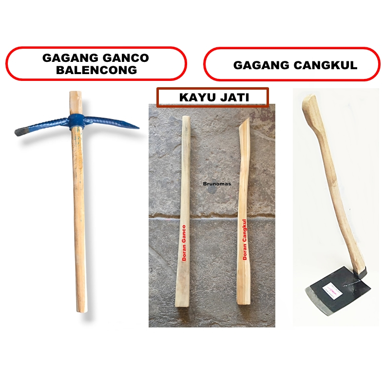 Jual Gagang Cangkul / Ganco 80cm - Doran Kayu Jati Pegangan Pacul ...
