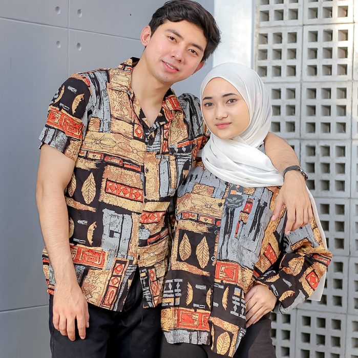 Jual baju kemeja couple pasangan remaja terbaru motif pantai rayon ...