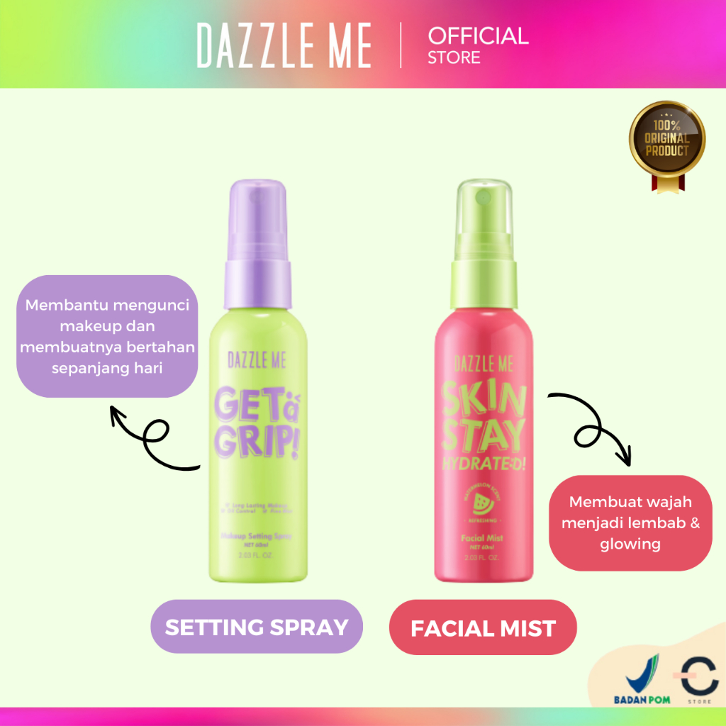 Jual [ORI BPOM] DAZZLE ME Get a Grip! Makeup Setting Spray - Makeup ...