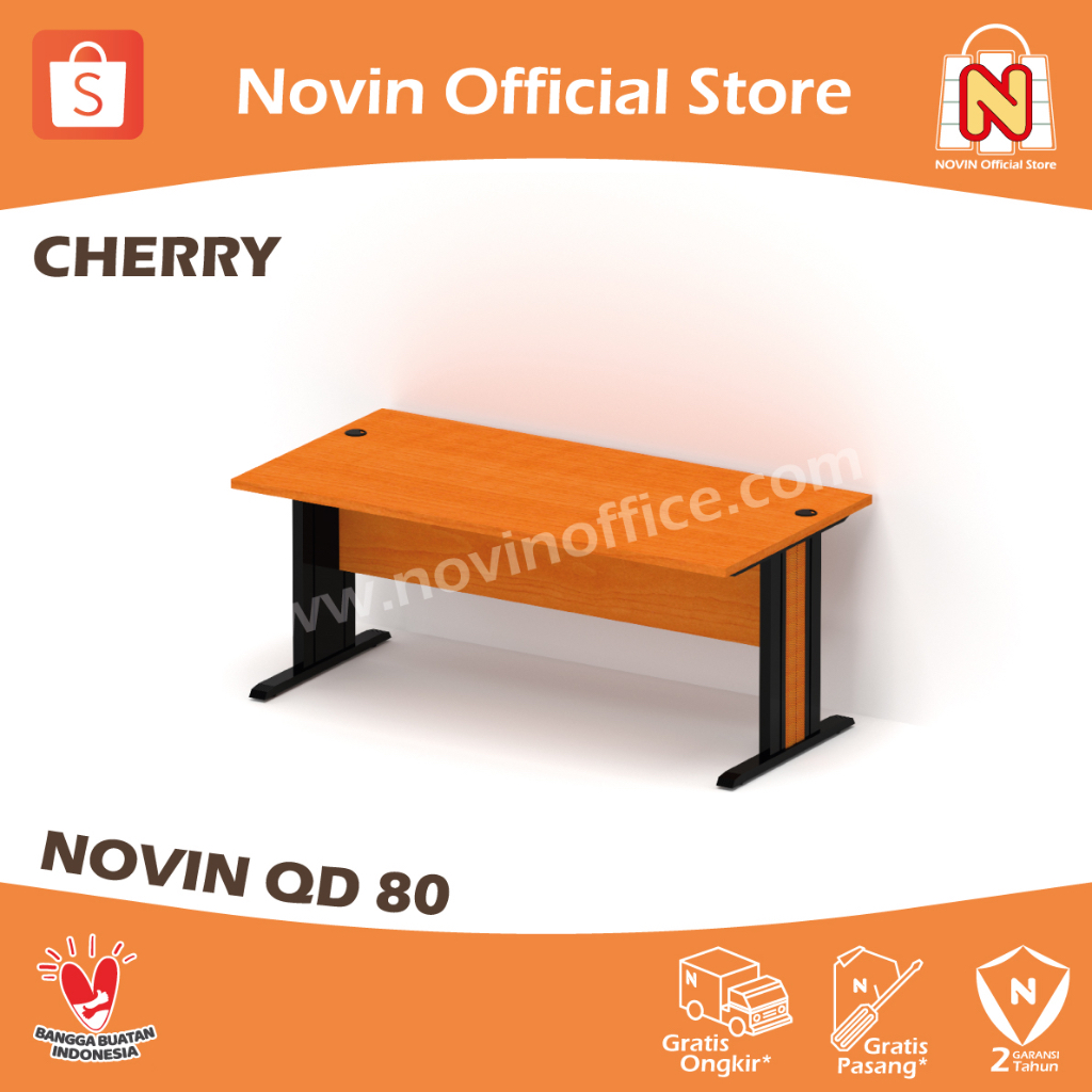 Jual NOVIN QD 60 MEJA KERJA KAYU KAKI BESI MEJA KANTOR KAYU KAKI BESI ...