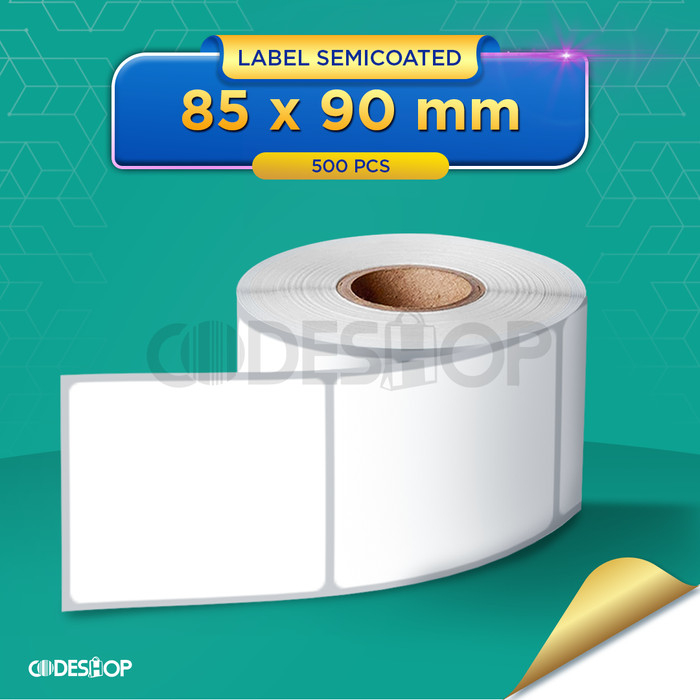 Jual Label Semicoat 85x90 mm Stiker 1" core Printer Barcode Zebra ...