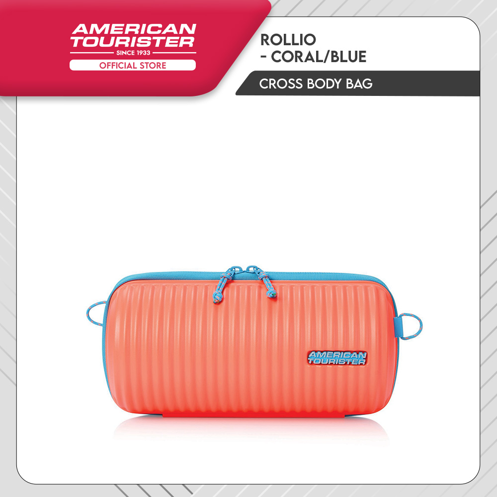 Jual American Tourister Rollio Cross Body Bag - Coral/Blue | Shopee ...
