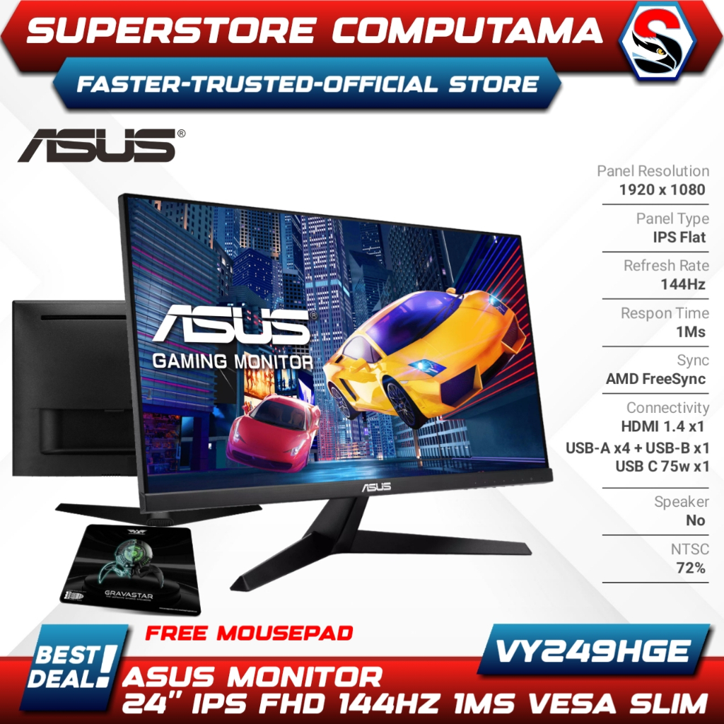 Jual Monitor LED ASUS VY249HGE 24" IPS 1080p 144Hz HDMI VESA Slim ...