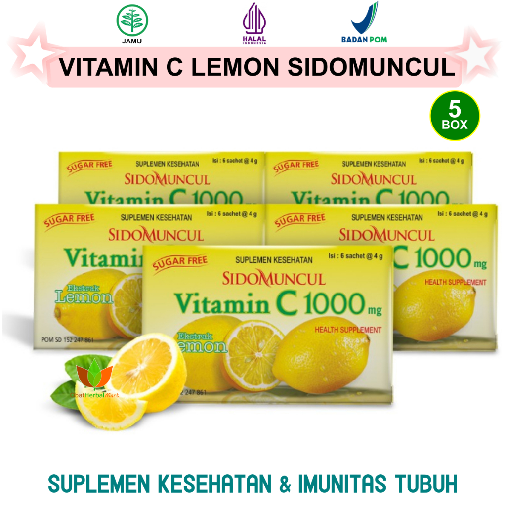 Jual 30 SACHET VITAMIN C 1000 MG SIDOMUNCUL SUPLEMEN DAYA TAHAN TUBUH ...