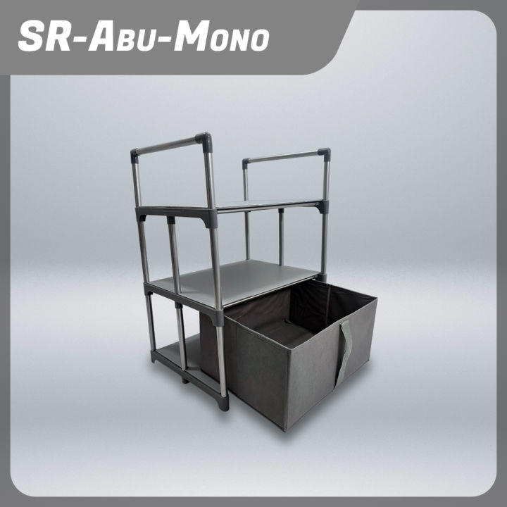 Jual Rak Penyimpanan Storage Rack Laci 3 Susun 2 Laci Kain Linen Mono ...