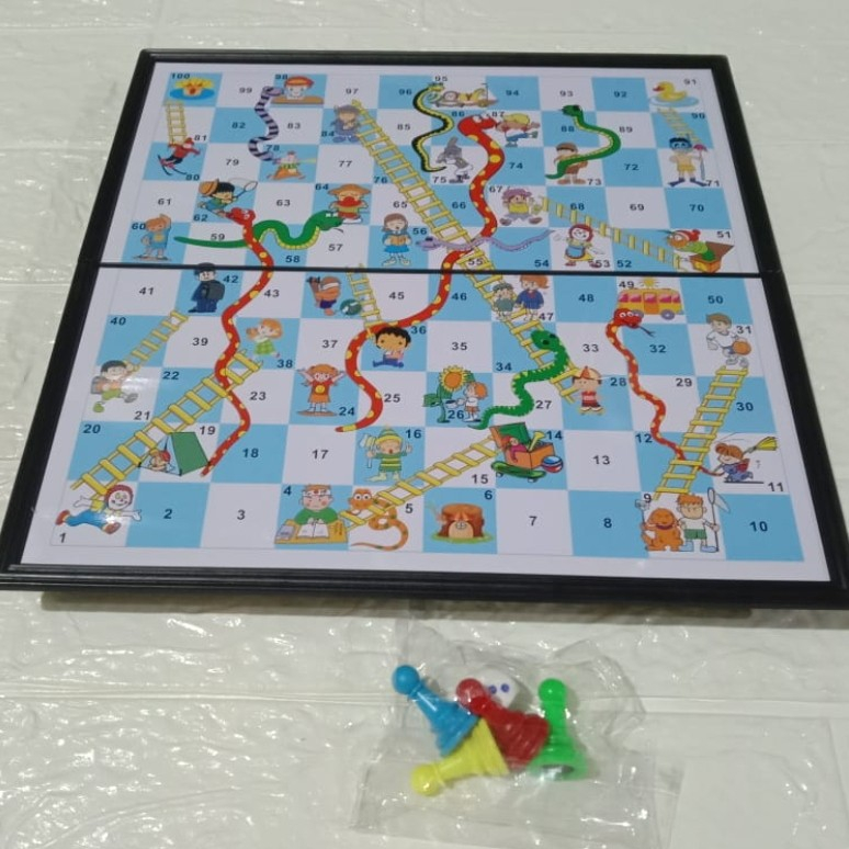 Jual QG Mainan Ular Tangga Snake Ladder Magnet Board Game | Shopee ...