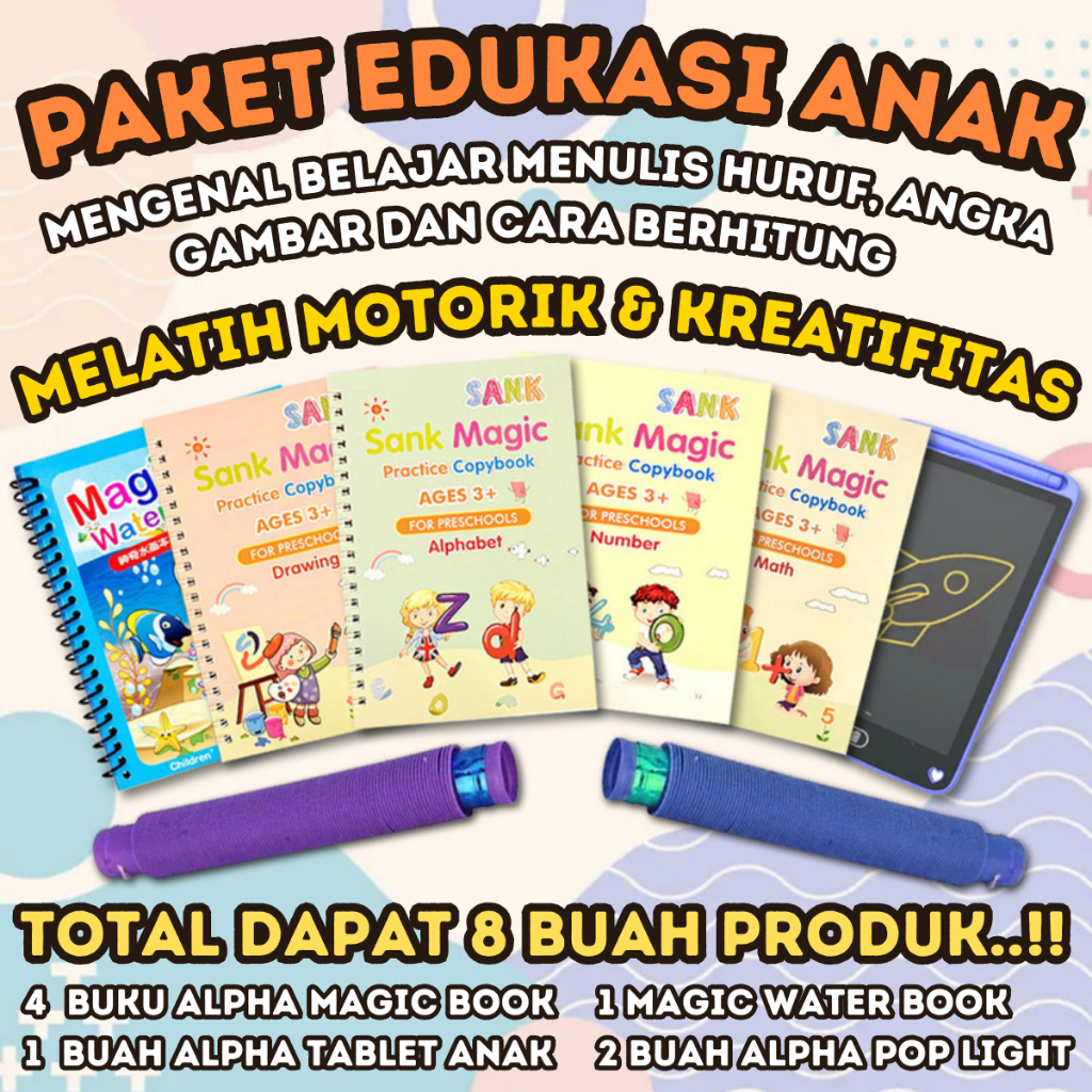 Jual Paket Lengkap Mainan Buku Edukasi Anak - Belajar Menulis Huruf ...