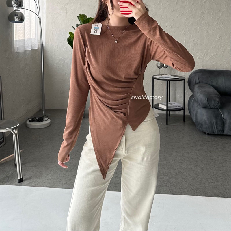 Jual SIVALI Zia Knit Top | Atasan Knit Wanita - Korean Top - Baju Knit Wanita Lengan Panjang ...