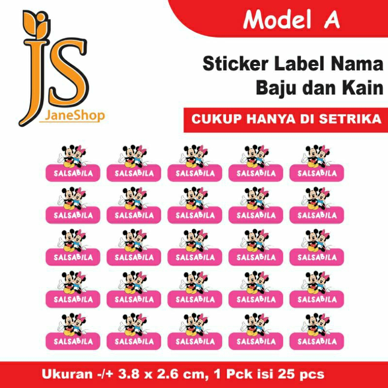 Jual Stiker Label Nama Baju Kaos Sablon Sticker Iron Custom (Per Pack ...