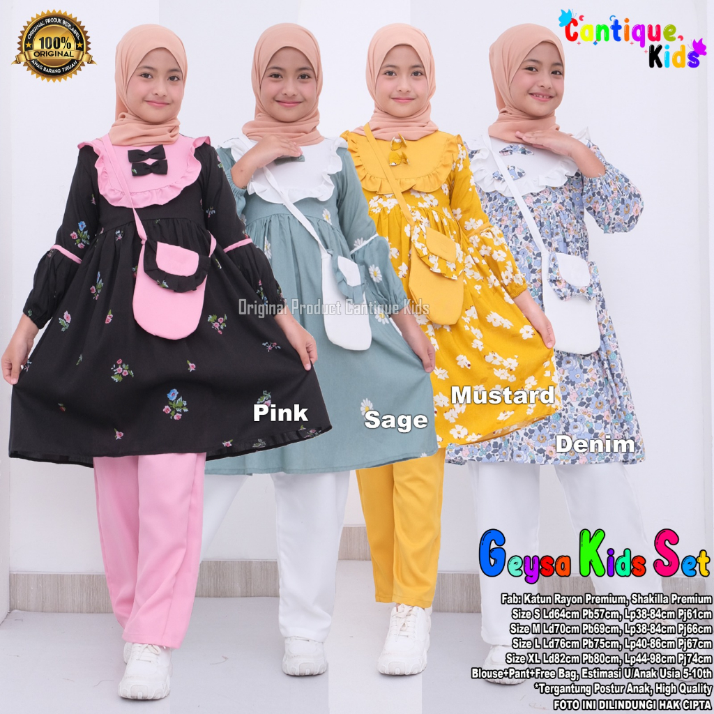 Jual GEYSA SET KIDS FREE TAS CANTIK SETELAN BAJU ANAK PEREMPUAN USIA 5 ...