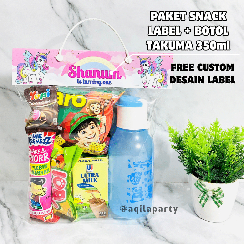 Jual PAKET SNACK ULTAH ANAK LABEL / SOUVENIR ULTAH ANAK MURAH / HAMPERS ...