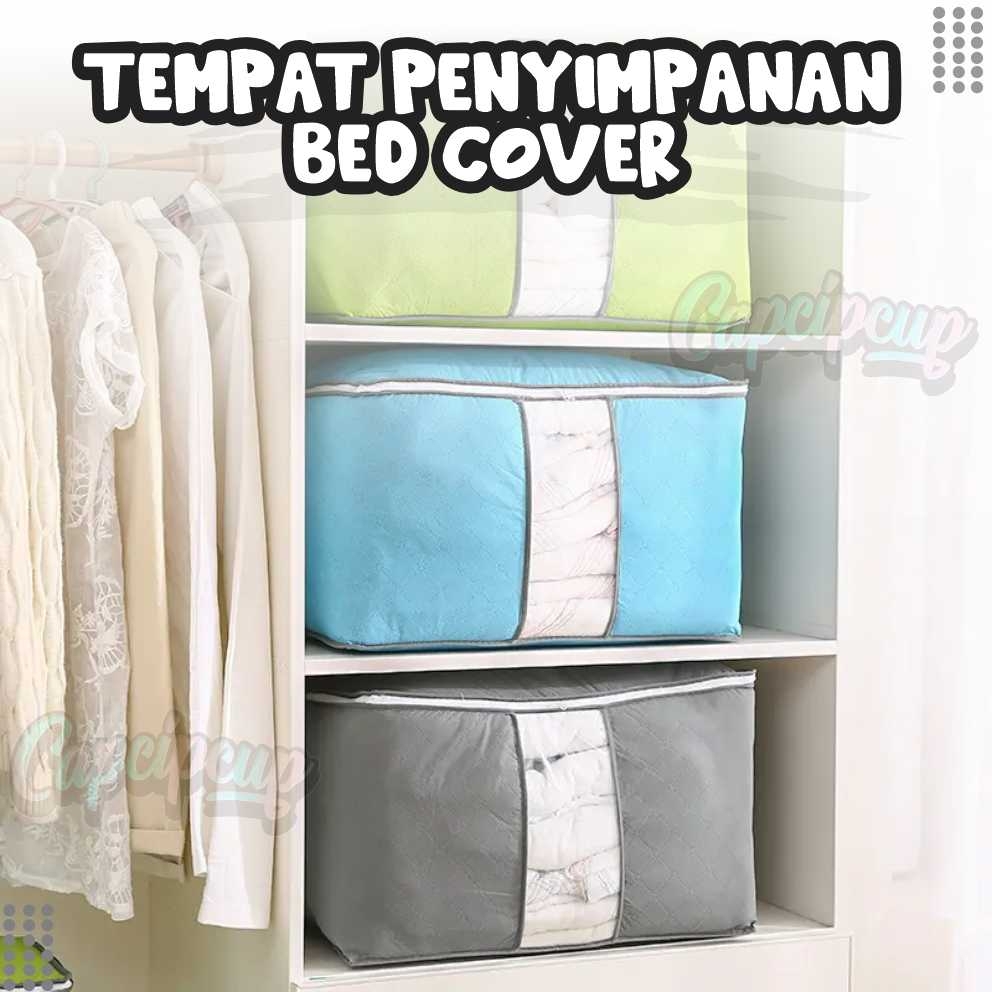 Jual Tempat Penyimpanan Bed Cover Bamboo Storage Box Organizer Bag ...