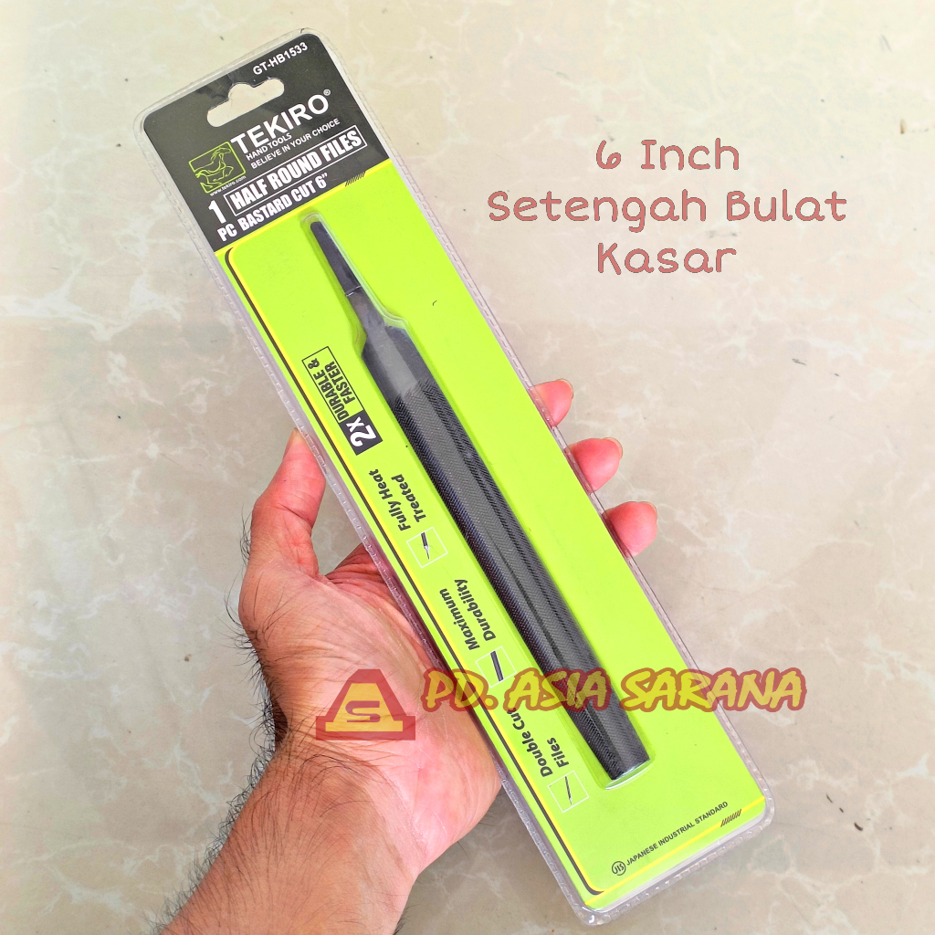 Jual Kikir Setengah Bulat 6" Inch Kasar TEKIRO GT-HB1533 Half Round ...